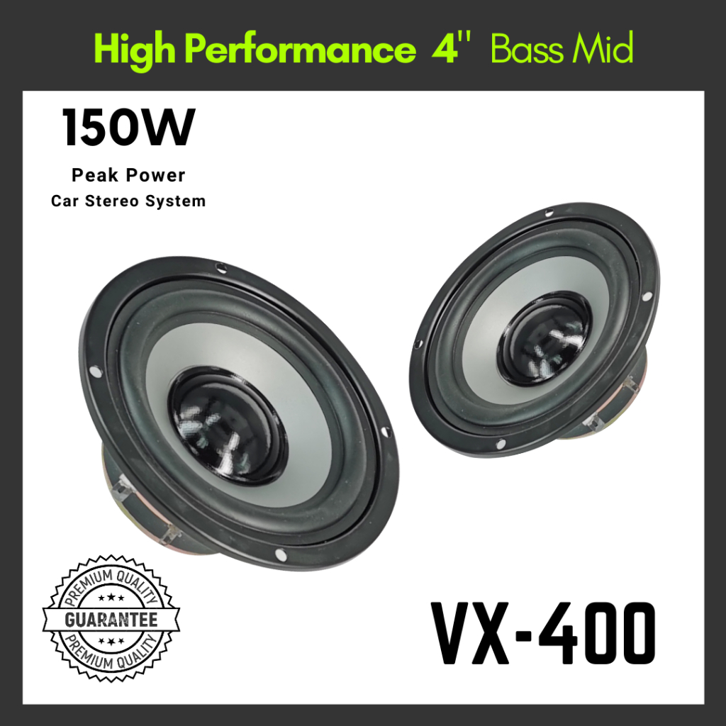 VX-400 4" Bass Mid Speaker 150W (1 PRS) | Shopee Malaysia