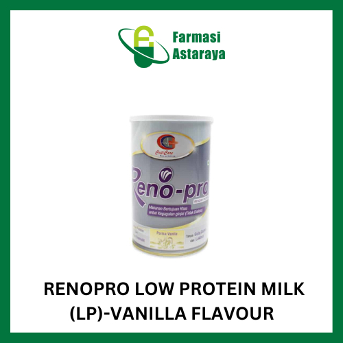 RENOPRO LOW PROTEIN MILK (LP)-VANILLA FLAVOUR / 400 GRAM - SESUAI UNTUK ...