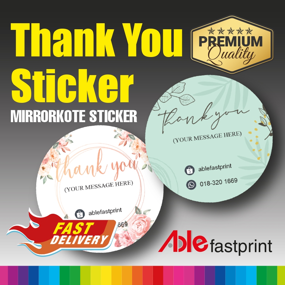 5cm(90pcs) THANK YOU STICKER / STICKER LABEL / MIRRORKOTE STICKER ...