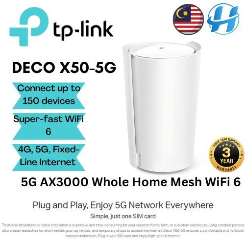 TP-Link Deco X50-5G AX3000 4G 5G Whole Home Mesh WiFi 6 System with 2 ...