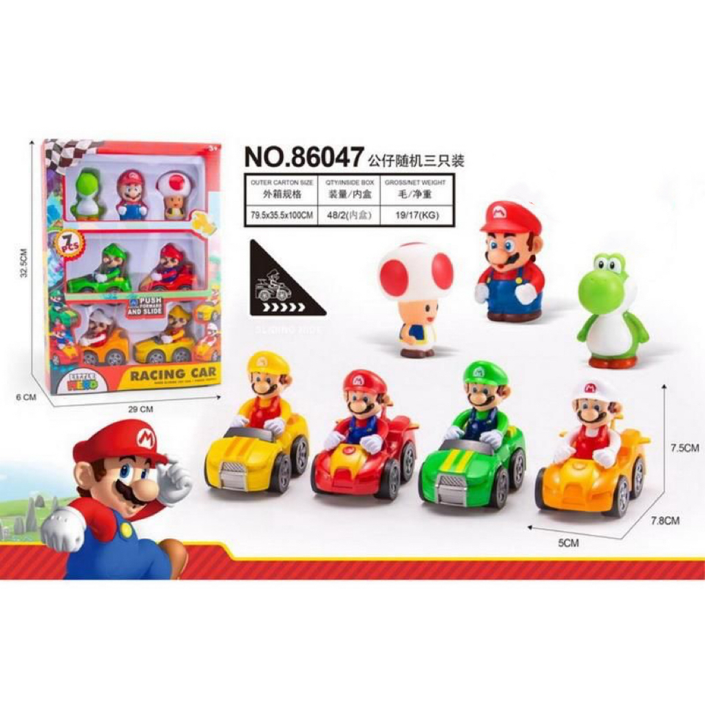 4Pcs Super Mario Car Model Toys | Shopee Malaysia
