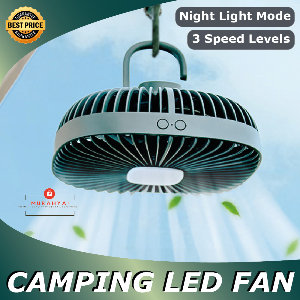 Mini Camping Fan Led Light USB Tent Cooling Fan Wall Desktop Stroller ...