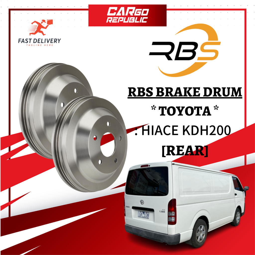 RBS Brake Drum Toyota Hiace Kdh200 (Rear) Belakang 100%Original Good ...