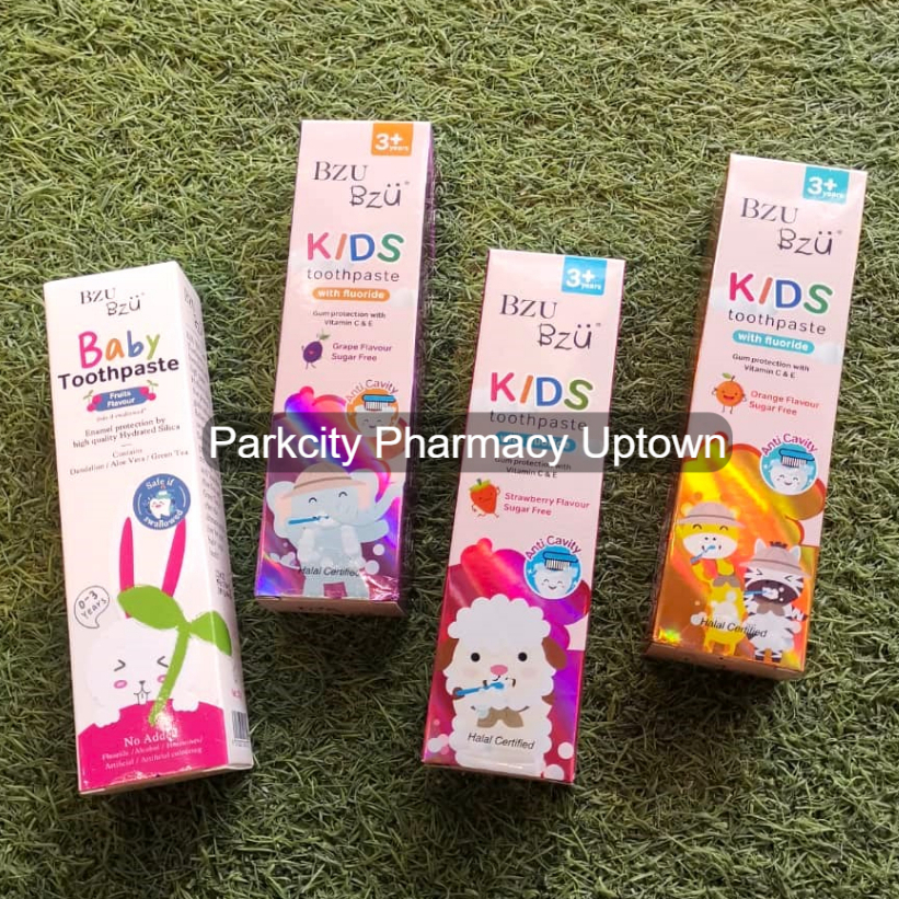 Bzu Bzu Kids Toothpaste 50g ( Strawberry / Grape / Orange ) | Baby ...