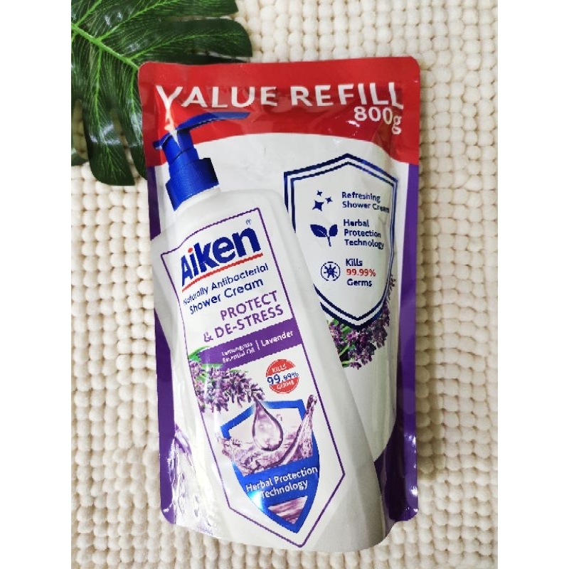 Aiken Antibacterial Shower Gel Refill Pack (Protect & De-stress) (800g ...