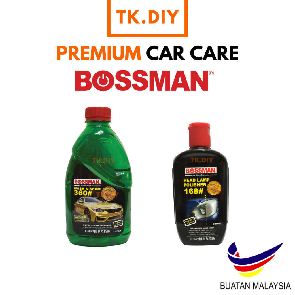 BOSSMAN CAR WASH & HEAD LAMP POLISH / SNOW WASH CAR WASH SHAMPOO / CAR ...