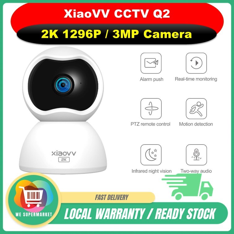 Xiaovv Q2 PTZ 2K Home SecurityCCTV IP 1296P Camera connect apps Motion tracking motion detection ...