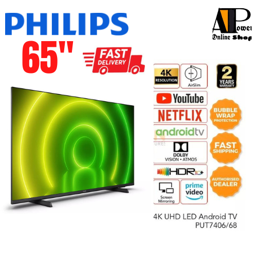 Philips 65" 4K UHD LED Android TV Dolby Atmos Dolby Vision Youtube ...