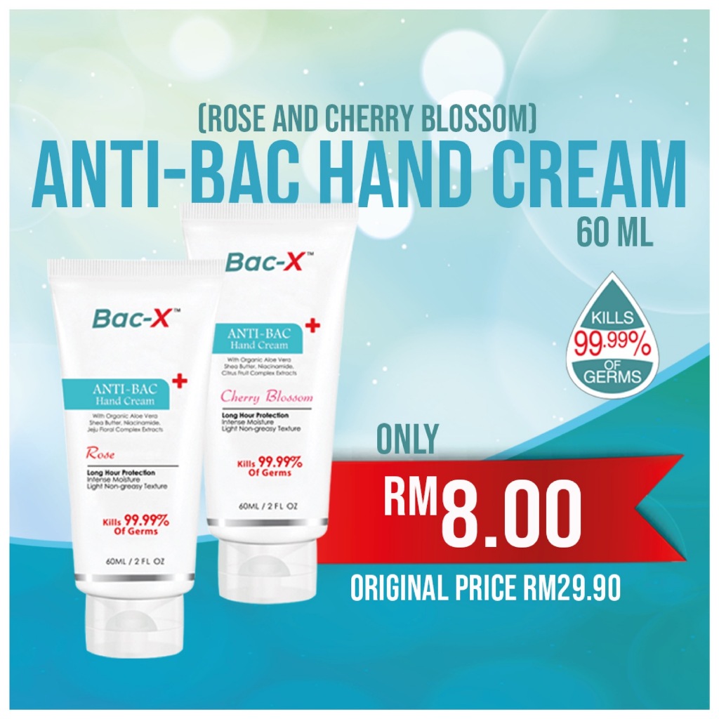 Anti-Bac Hand Cream 60ml (Cherry Blossom, Lavender & Rose) | Shopee ...