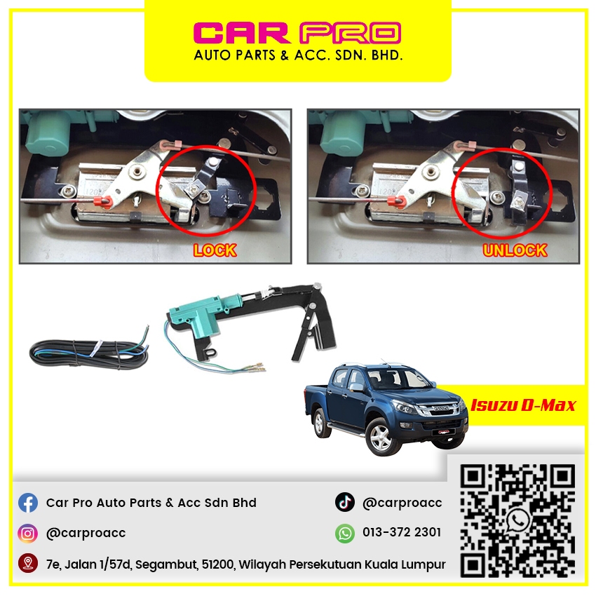 Isuzu DMAX D-Max 2012 - 2020 Power Tailgate Lock ikut remote control ...