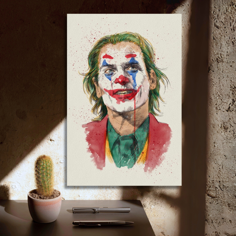 Joker Painting with Frame Canvas Wall Decoration Joker Movie Art Print ...