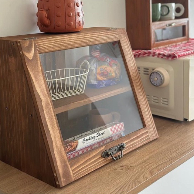 Solid wood bread cabinet kitchen cabinet sliding door | Shopee Malaysia