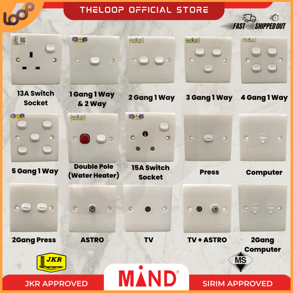 [READY STOCK] MIND SWITCHES (SUIS ELEKTRIK) WITH SIRIM / SIRIM & JKR APPROVED (2K SERIES ...