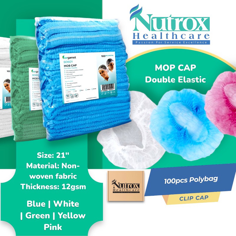 Bergamot Disposable Bouffant Hair Nets (1 PACK) 21” Protective Cap ...