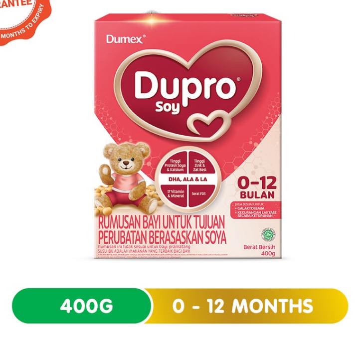 Dumex Dupro Soy Tailored Nutrition Milk Formula 0-12 months (400g ...