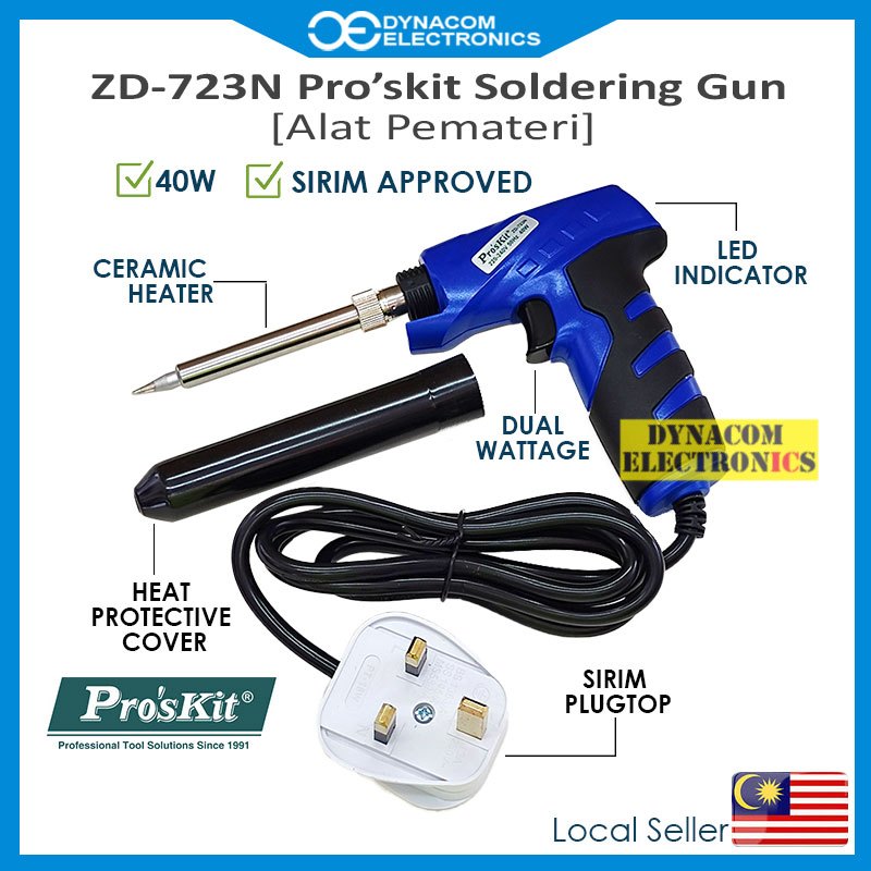 ZD-723N TAIWAN PRO'SKIT Soldering Iron AC240V 40W All Sirim Approved ...