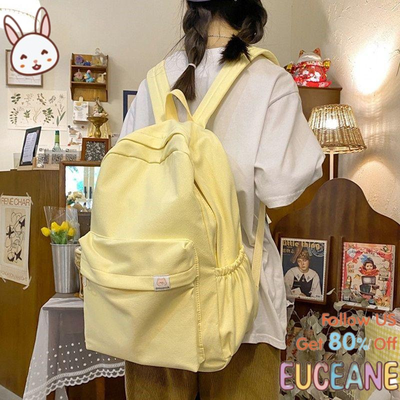 Euceane Japanese Ins Girl Schoolbag Female Korean Multi-color Cute Soft ...