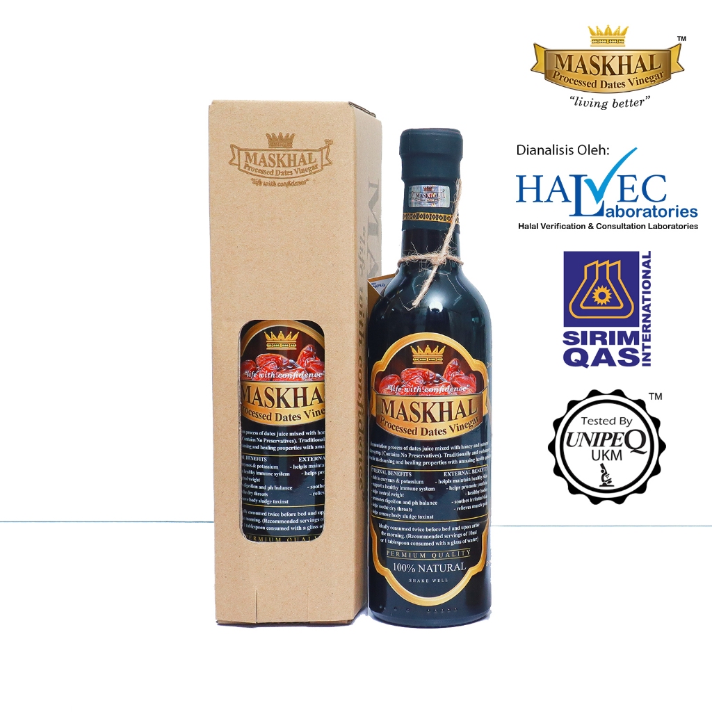 Best Quality! Maskhal Dates Vinegar / Cuka Kurma Maskhal 375ml | Shopee ...