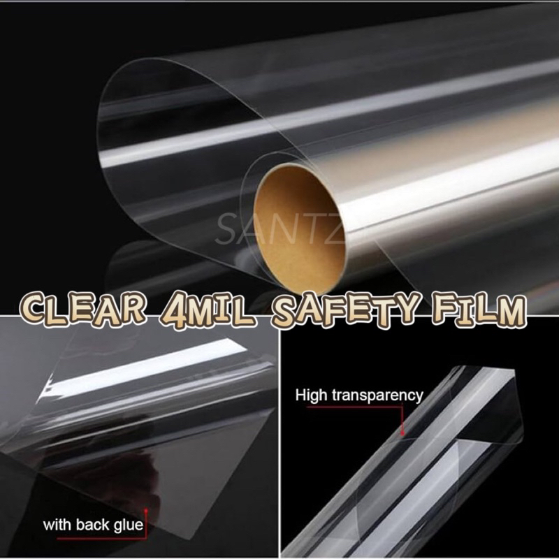 Transparent Tinted 4MIL Clear Safety Protection Window Film UV Blocking ...