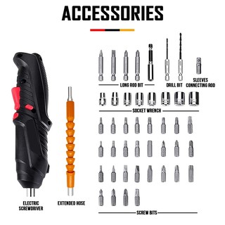 47PCS Cordless Electric Screwdriver Drill 3.6V Rechargeable Pemutar ...
