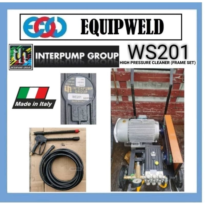 INTERPUMP WS201 FULL FRAME HIGH PRESSURE CLEANER COUPLE WITH 10HP MOTOR ...