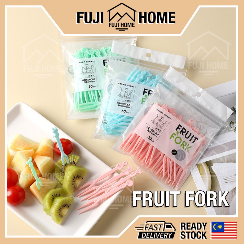 🏠READY STOCK🏠50PC Disposable Plastic Dessert Fork Mini Fork Small Fruit ...