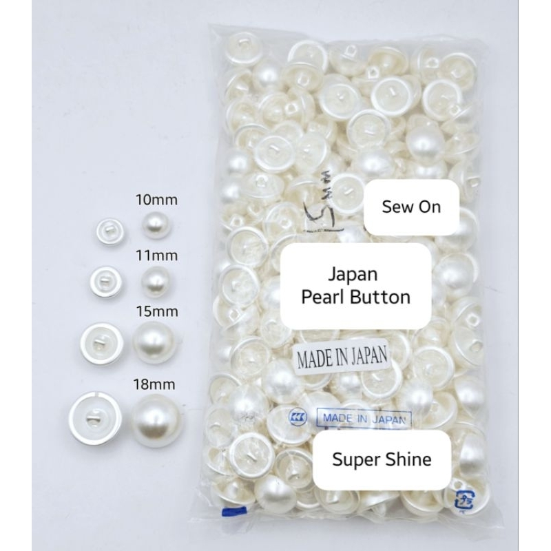 Japan Pearl Button Pearlised Button Super Shine Made in Japan | Shopee ...