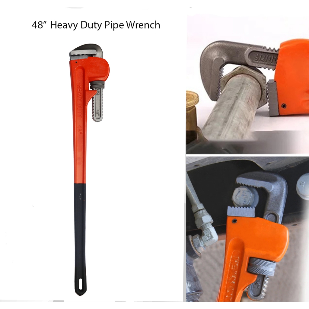 Heavy Duty Pipe Wrench Adjustable Plumber Pipe Clamp Plumbing Wrench 48 ...