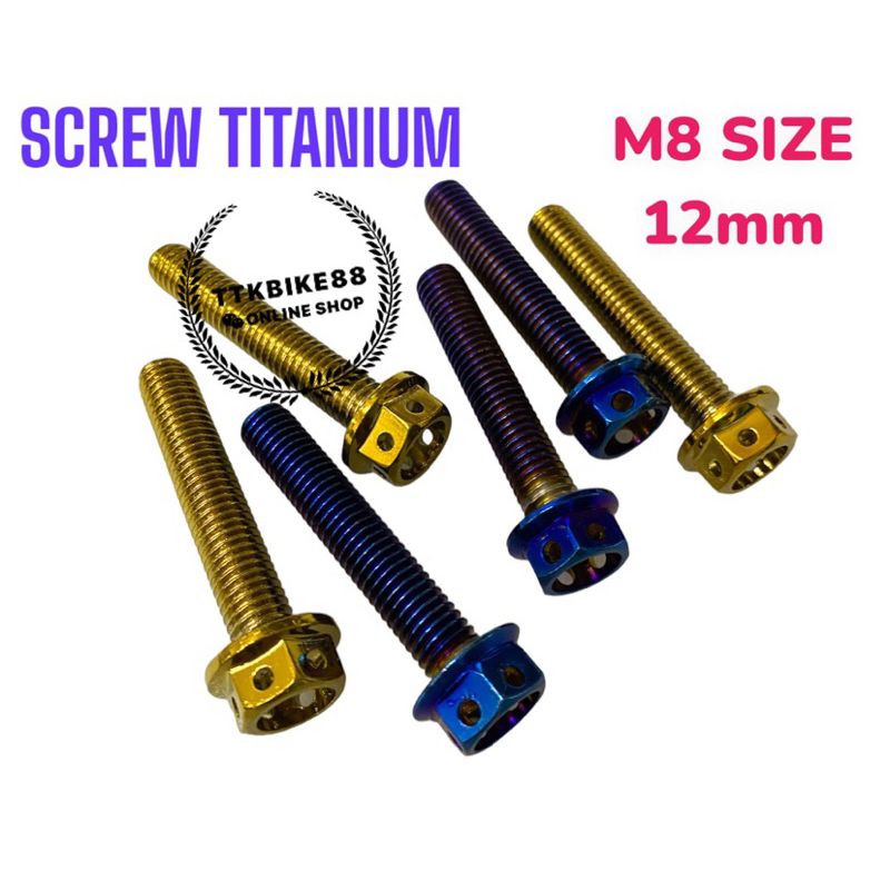 SCREW TITANIUM GOLD & BLUE M8 SIZE 12mm 8X20 8X25 8X30 8X35 8X45 | Shopee Malaysia