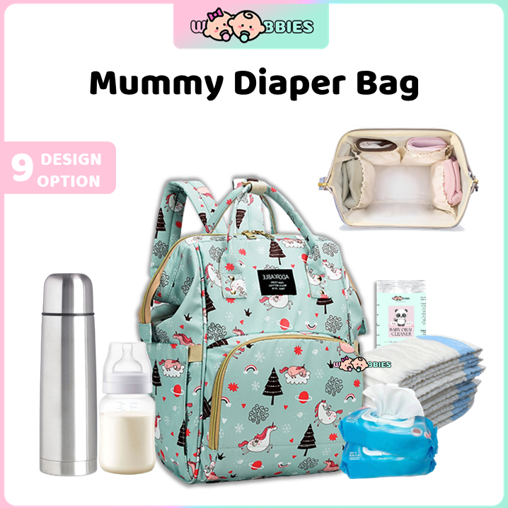 👶🏻Woobbies Mummy Backpack Wide Head Baby Diaper Bag Maternity Bag ...