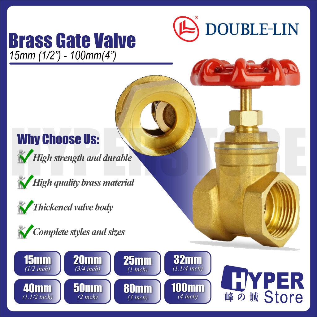 Brass Gate Valve Connection PN16 Water Meter Valve Water Gate Valve - 3 ...
