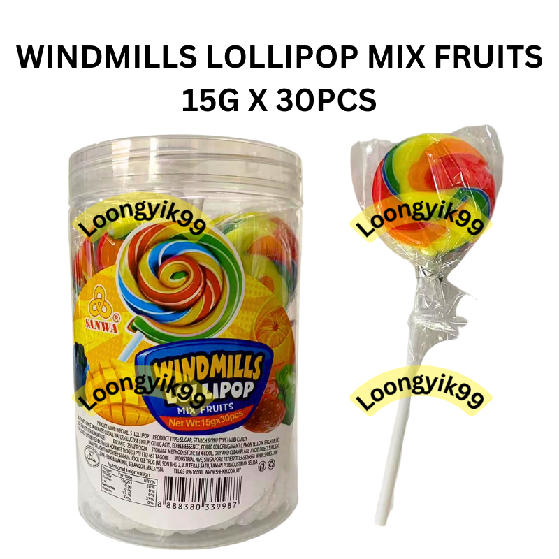 WINDMILLS LOLLIPOP MIX FRUITS 15G X 30PCS HALAL | Shopee Malaysia