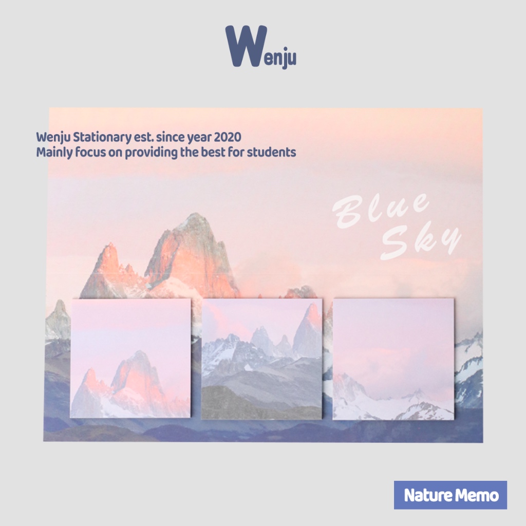 WENJU | 60 sheets Creative Scenery Travel Landscape Sticky Notes Memo ...