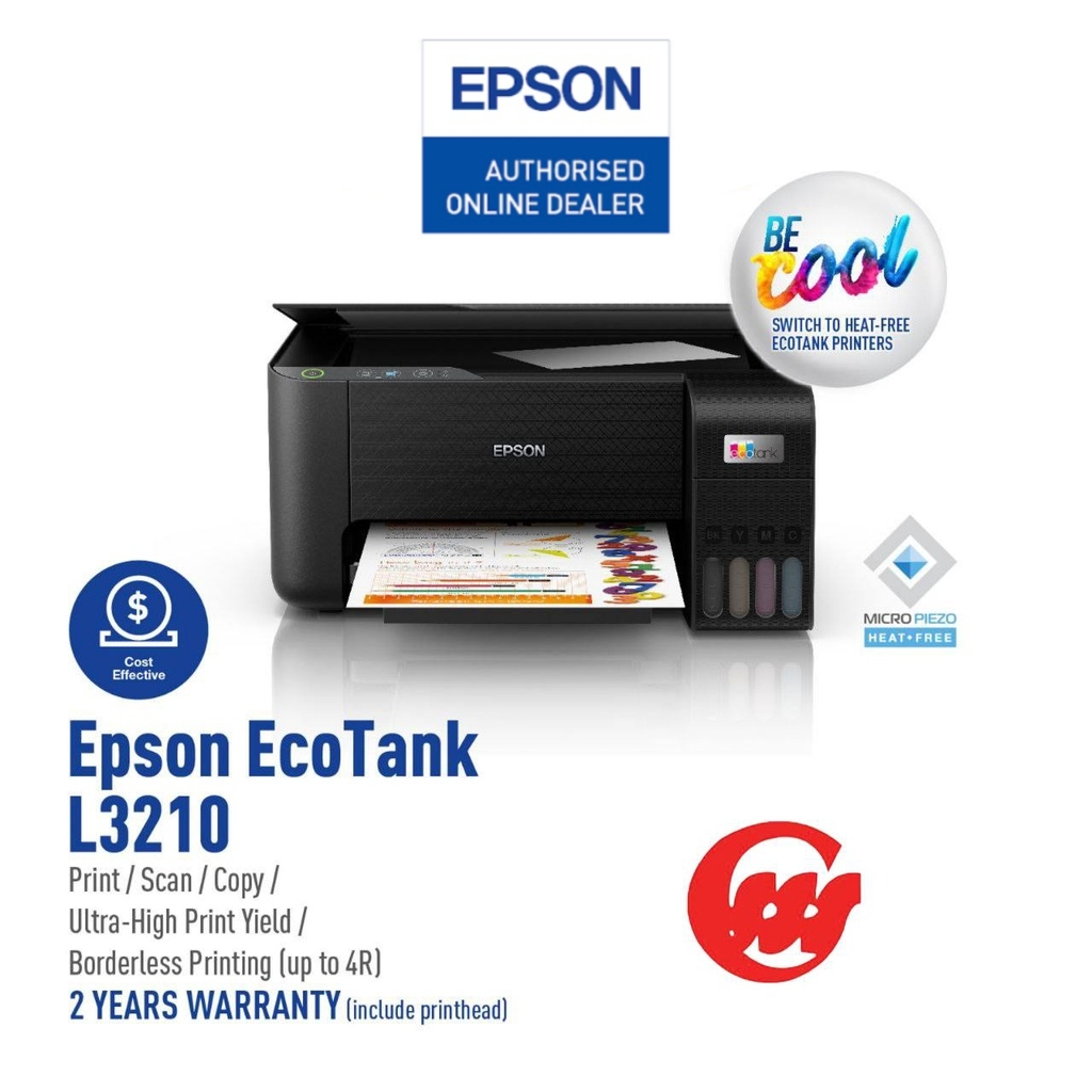 Epson EcoTank L3210 All-in-One Ink Tank Printer E410 E470 E4270 E510 E560 HP2135 HP2676 MF3010 ...