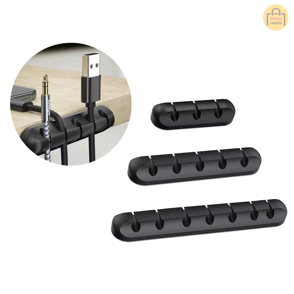 USB Cable Organizer Wire Silicone Phone Cables Tie Fixer Wire ...