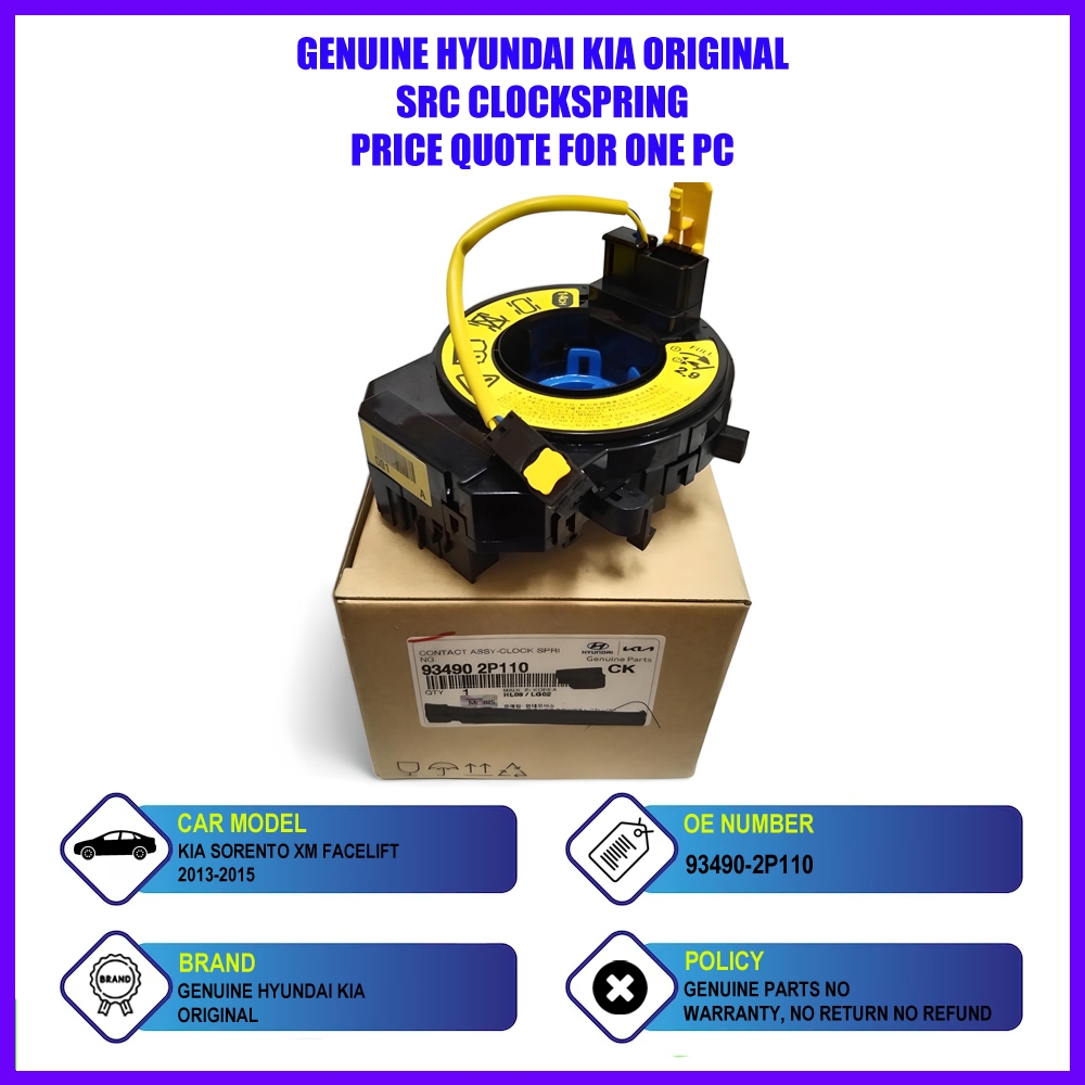 Kia Sorento XM Facelift 2013-2015 Genuine Hyundai Mobis Steering Clock ...