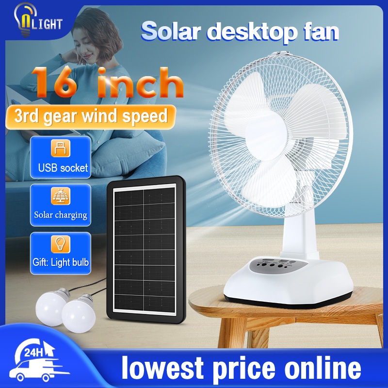Fan Solar DC Kipas Solar 16'Inch Solar Fan Strong Wind Home ...