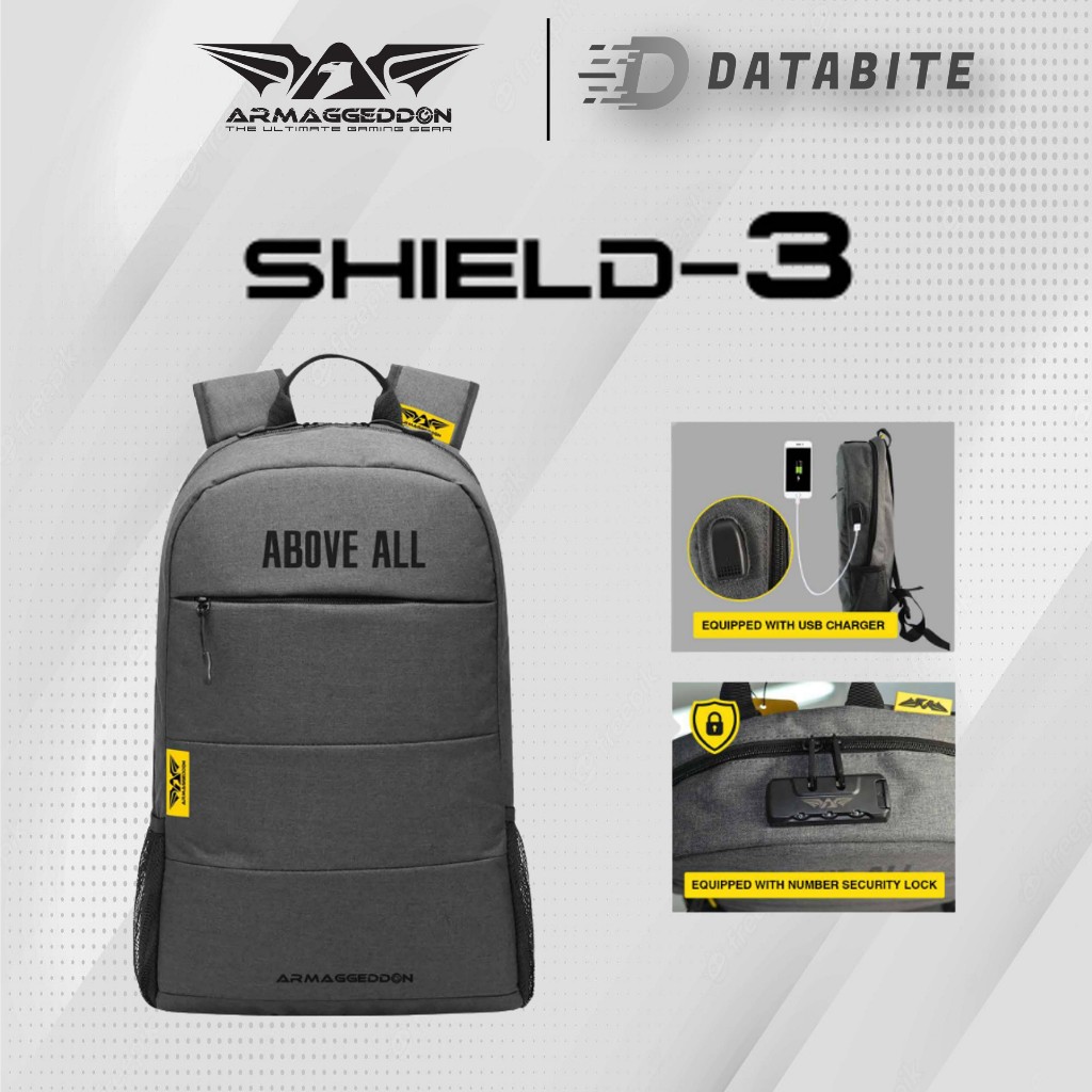 Armaggeddon Gaming Bag Shield 3 Anti-Theft Gaming Laptop Backpack ...