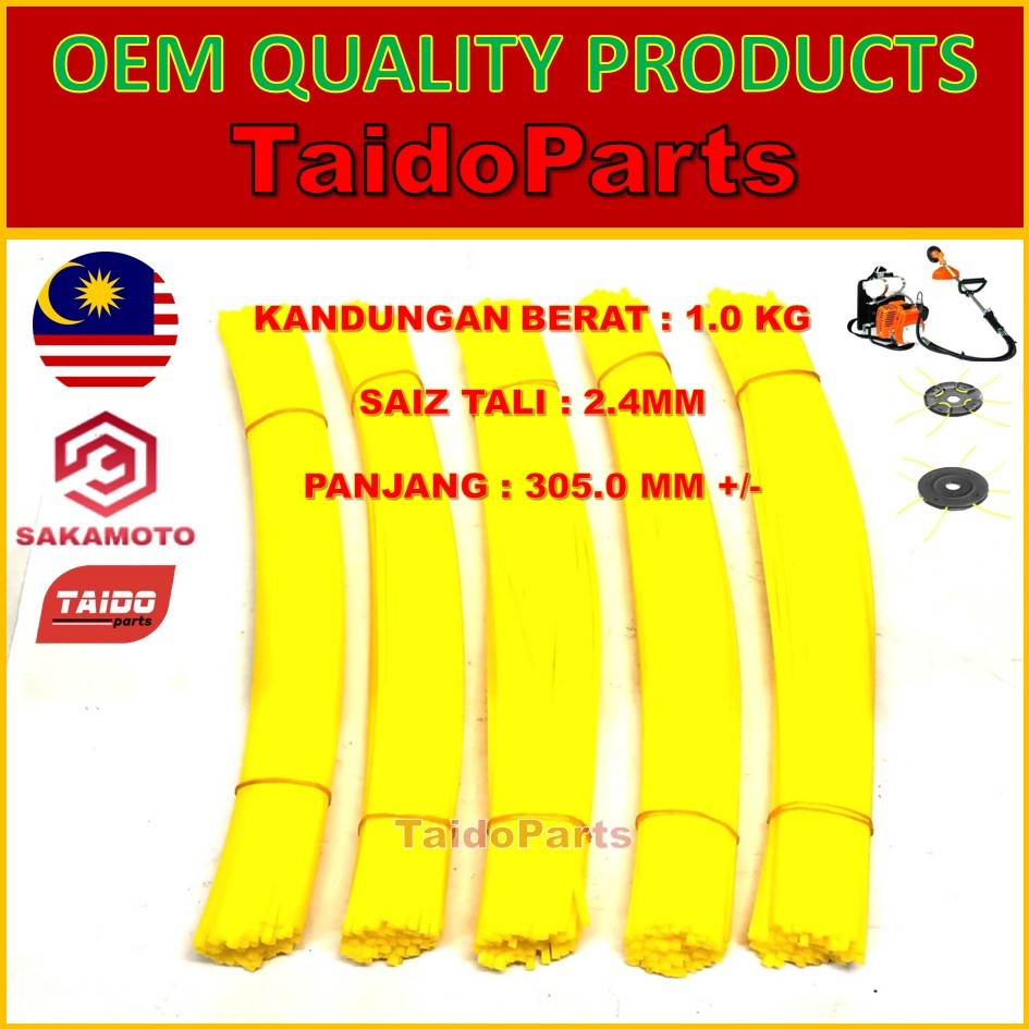 tali tangsi mesin rumput KUNING 1kg trimmer nylon cutting line brush ...