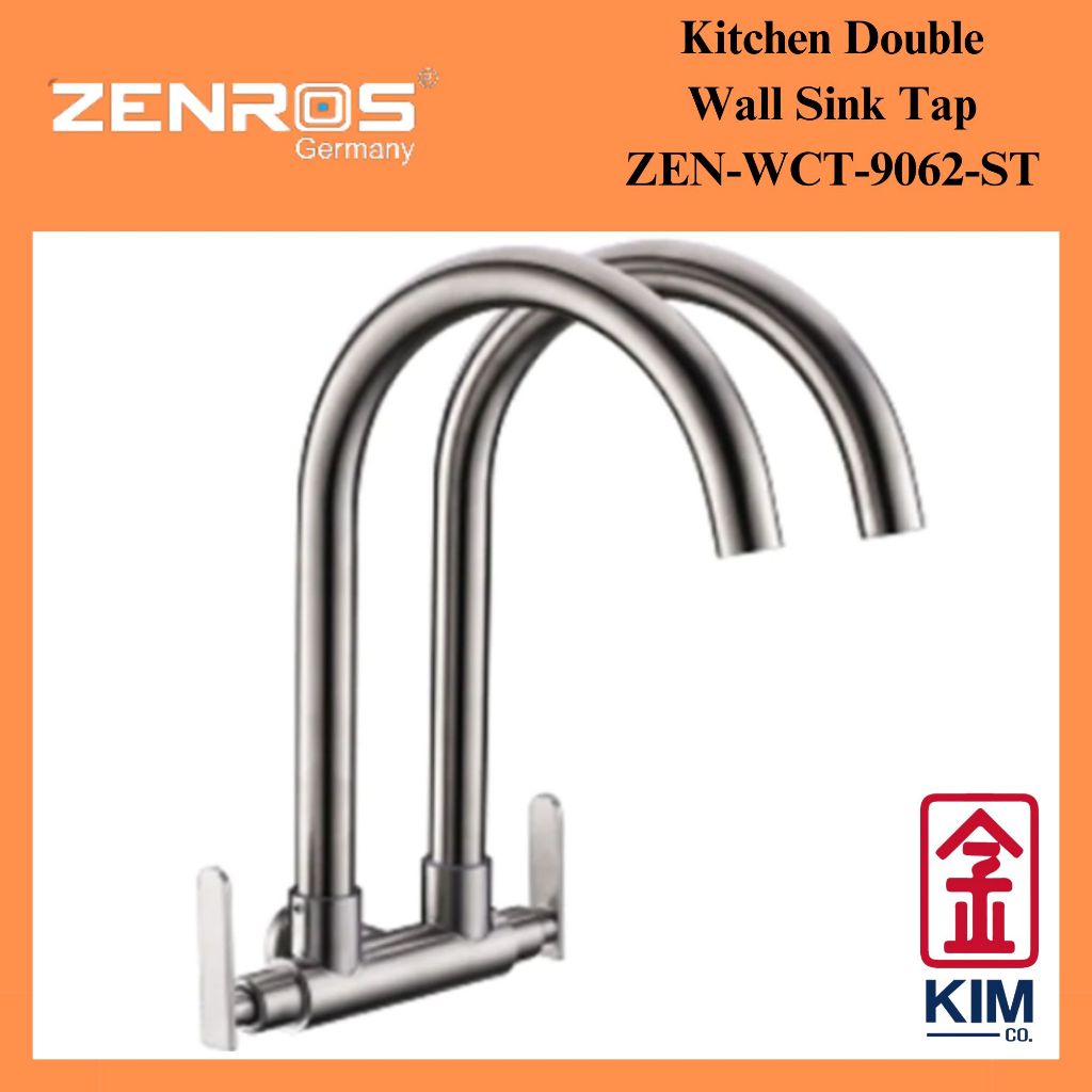 Zenros WM Double Kitchen Sink Tap (ZEN-WCT-9062-ST) | Kitchen Faucet ...