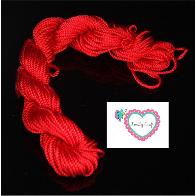 Red Twisted Cord/Red Cord/Red String/Red Thread/Benang Merah Tebal/Tali ...