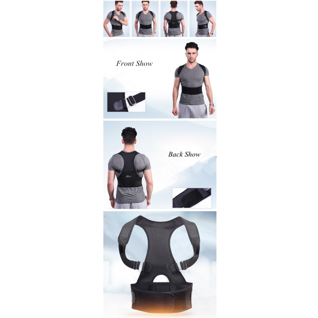 Magnetic Therapy Posture Corrector Shoulder Waist Support Brace Lumbar ...