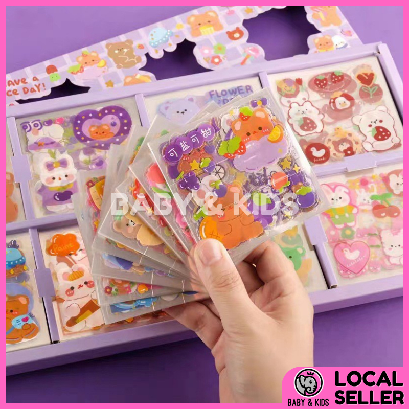 READY!! 200pcs/box Cute Waterproof Stickers Hand Account Gift Box ...