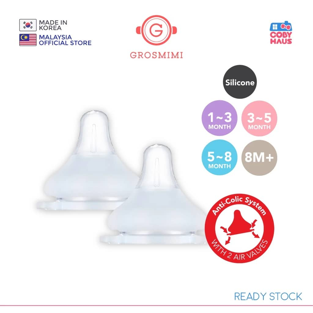[Grosmimi] The Easy Silicone Teat (Twins Pack) | Shopee Malaysia