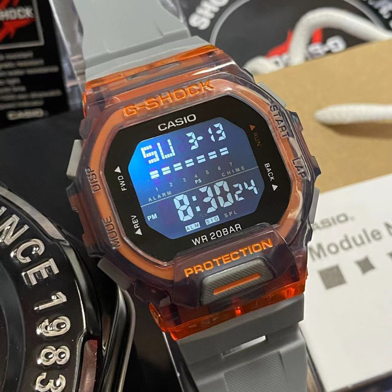 (High Quality 1:1) Gshk GBD 200 Orange Grey with Autolight jam tangan ...