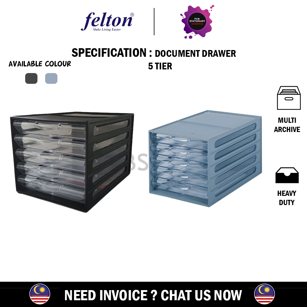 Felton Document Drawer 5 Tier Heavy Duty - (1's) Rack Kertas Buku ...