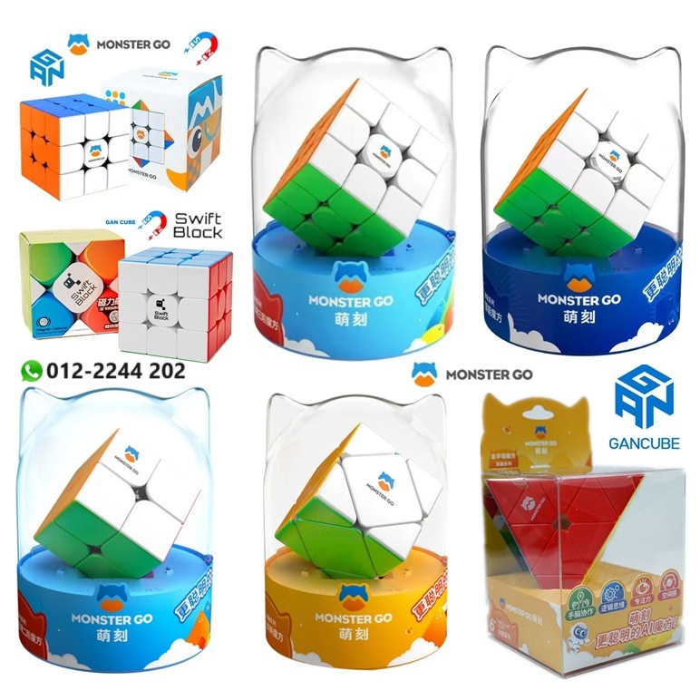 GAN Monster Go Magnetic 3x3x3 Swift Block 2x2 3x3 Skweb Pyraminx EDU Speed Cube Stickerless ...