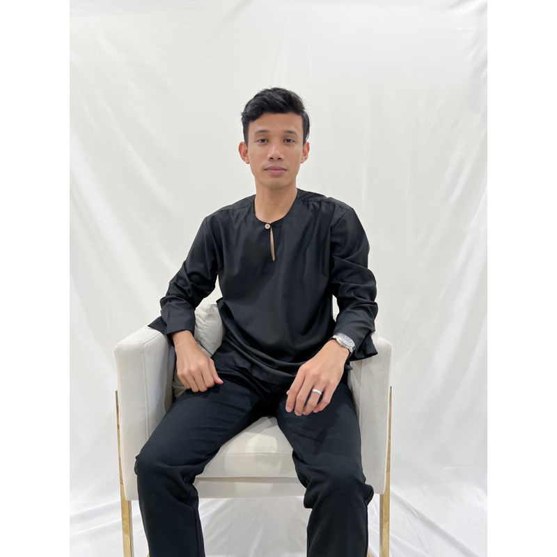 KURTA PREMIUM LELAKI ( BLACK / HITAM ) | Shopee Malaysia