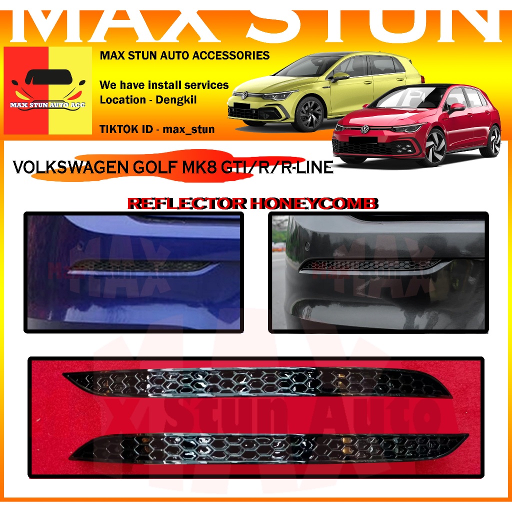 VOLKSWAGEN GOLG MK8 GTI/R/R-LINE REFLECTOR STRIPS HONEYCOMB PLASTIC ...
