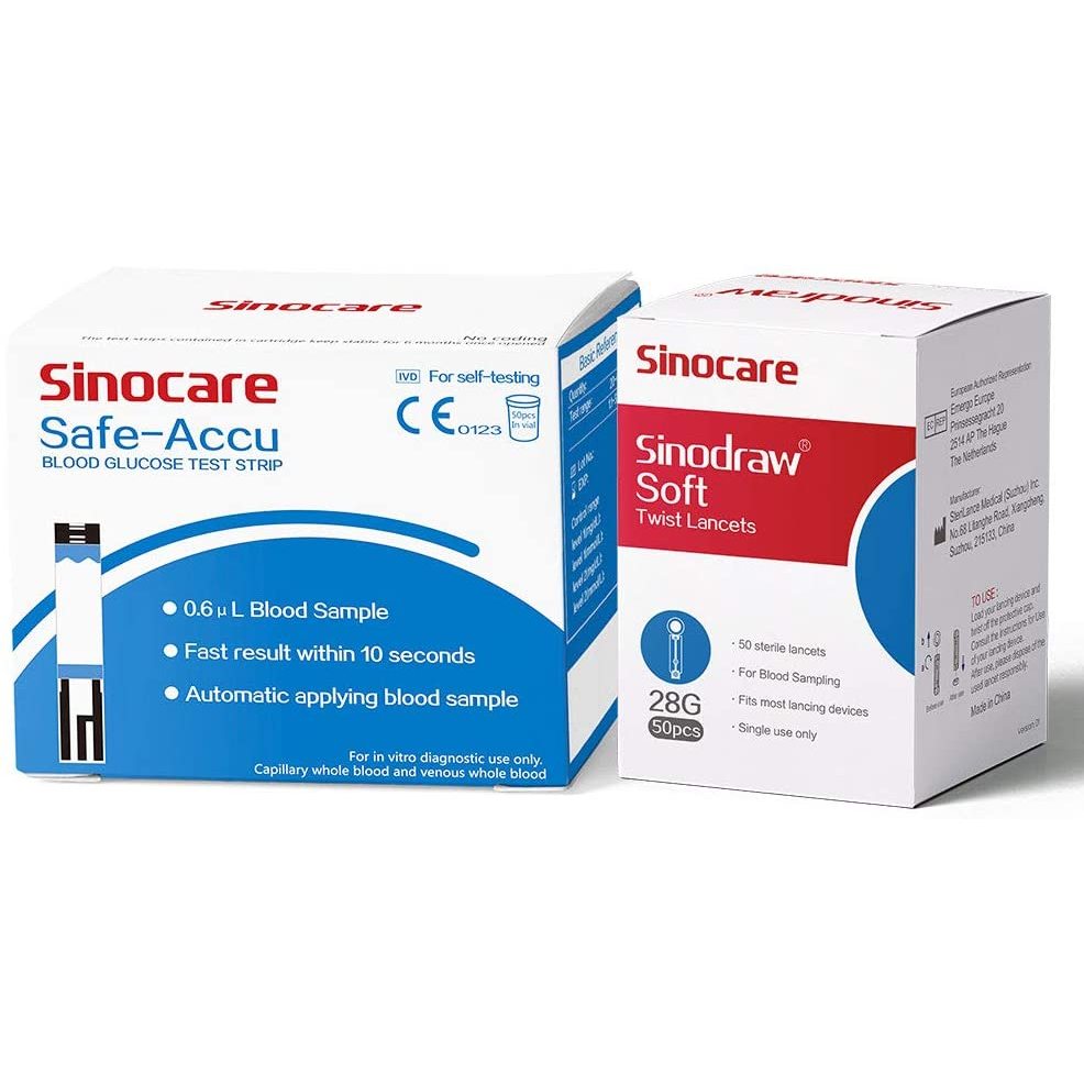 【SINOCARE】 Safe Accu Refill Test Strips Top Up Lancets Kit Sannuo Blood ...